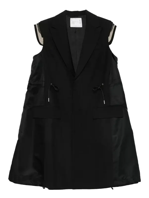 Sacai Sleeveless Coat - Black