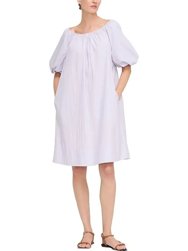 Lafayette 148 New York Balloon Sleeve Dress - Arctic Amethyst