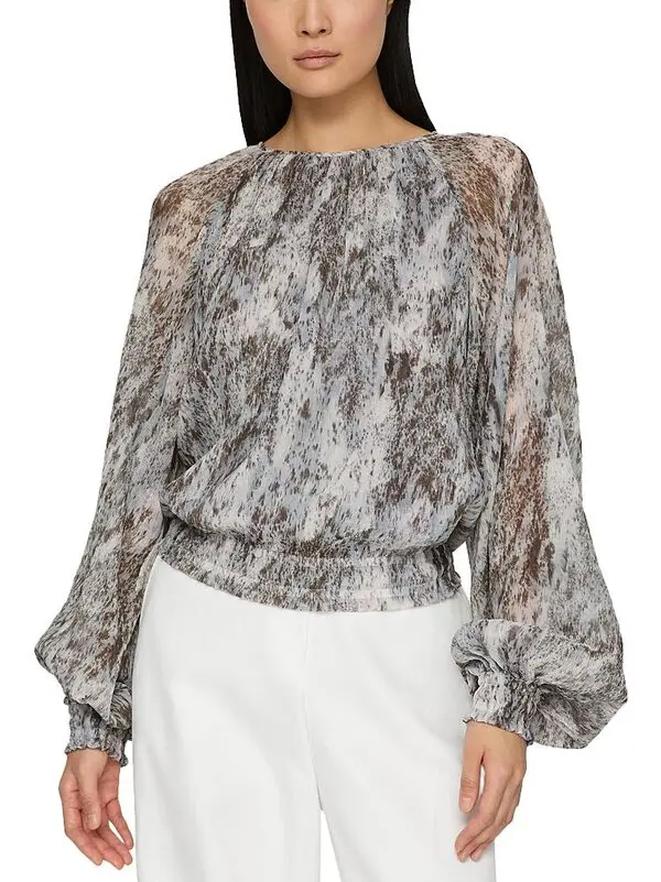 Lafayette 148 New York Gathered Blouse - Pearl Multi