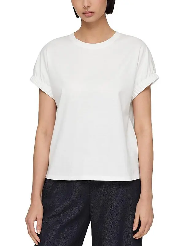 Lafayette 148 New York Gathered Cuff Dolman Tee - White