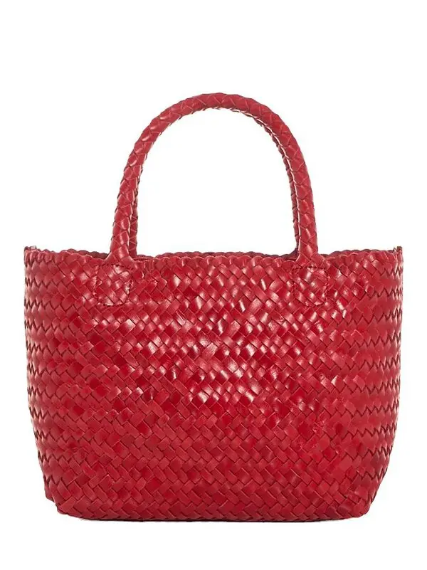 Madewell Handwoven Leather Mini Tote - Festival Red