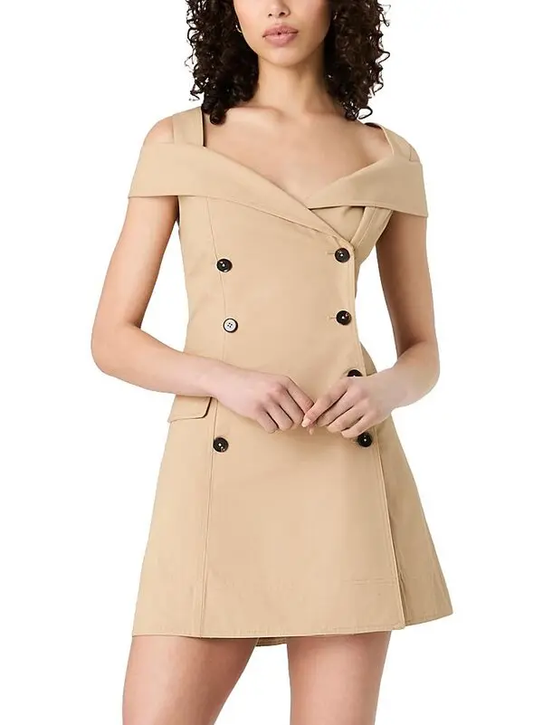 French Connection Lightweight Trench Mini Dress - Khaki