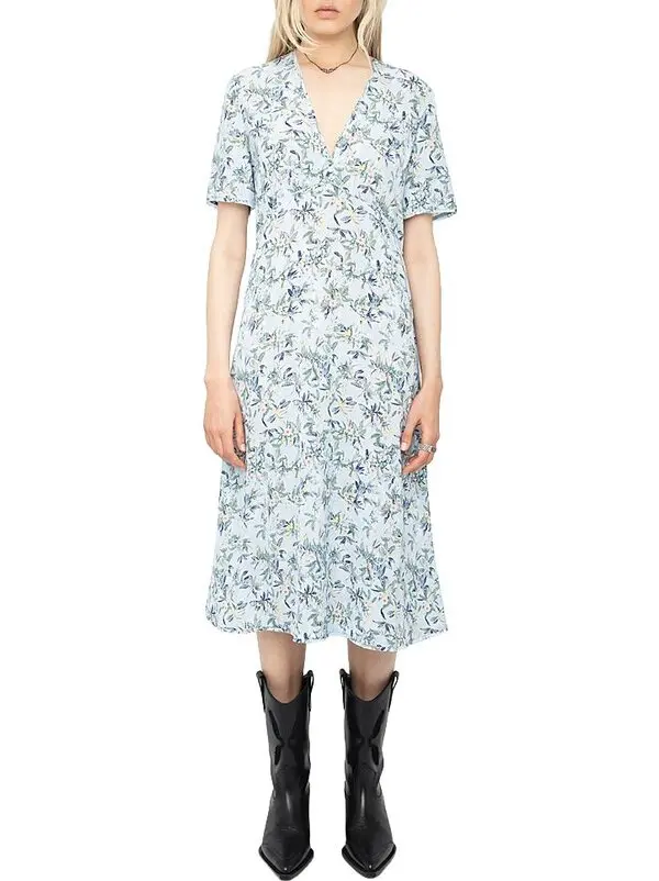 Zadig&Voltaire Rhodral Floral Silk Dress - Cloud