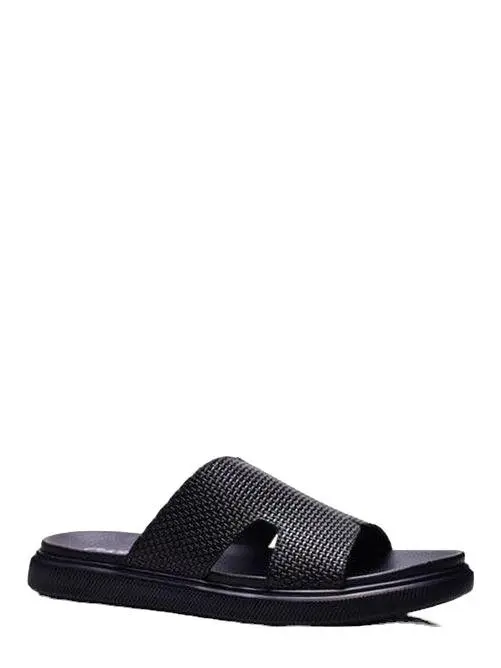 CARLOS BY CARLOS SANTANA Cosmic Slide Sandal - Black Leather