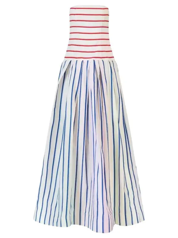 Rosie Assoulin Striped Cotton Maxi Dress - White