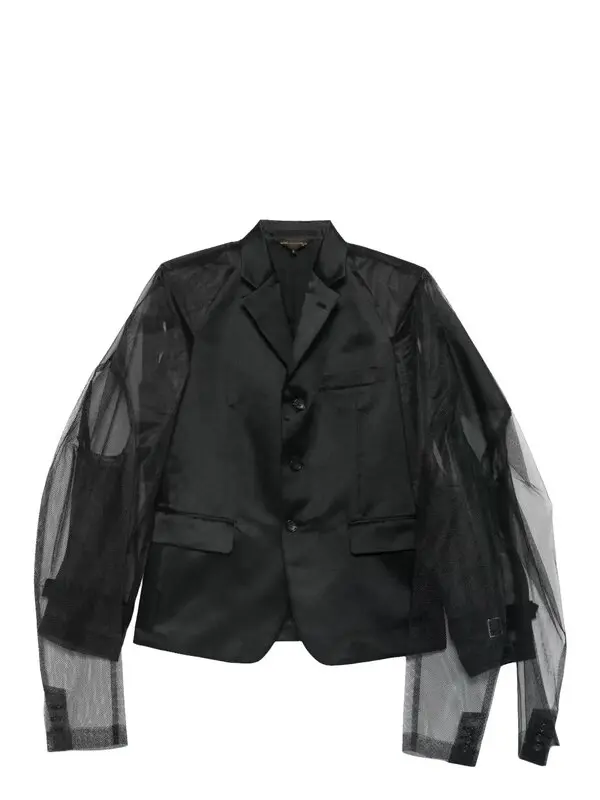 Comme Des Garçons Tulle-inserts Blazer - Black