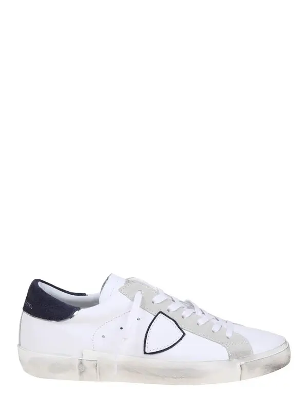 Philippe Model Leather And Suede Sneakers - White/blu