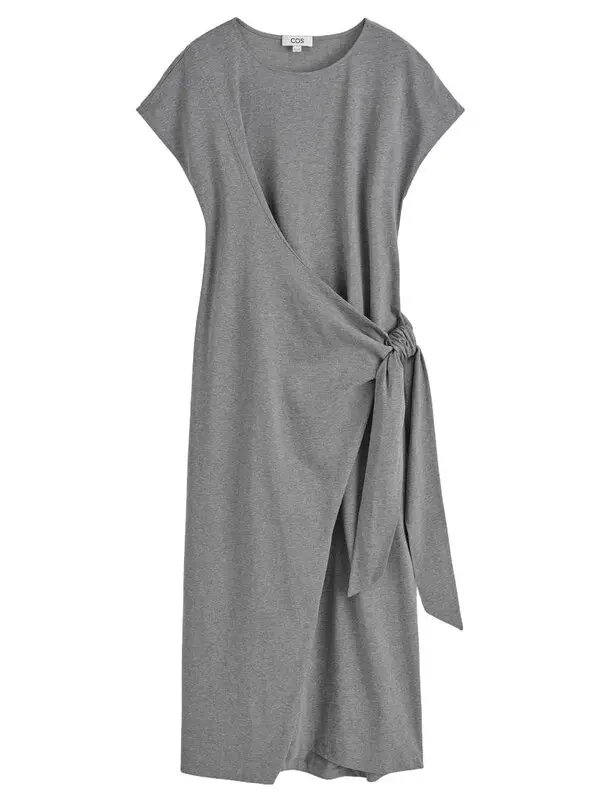 Cos Wrap-front T-shirt Dress - Gray