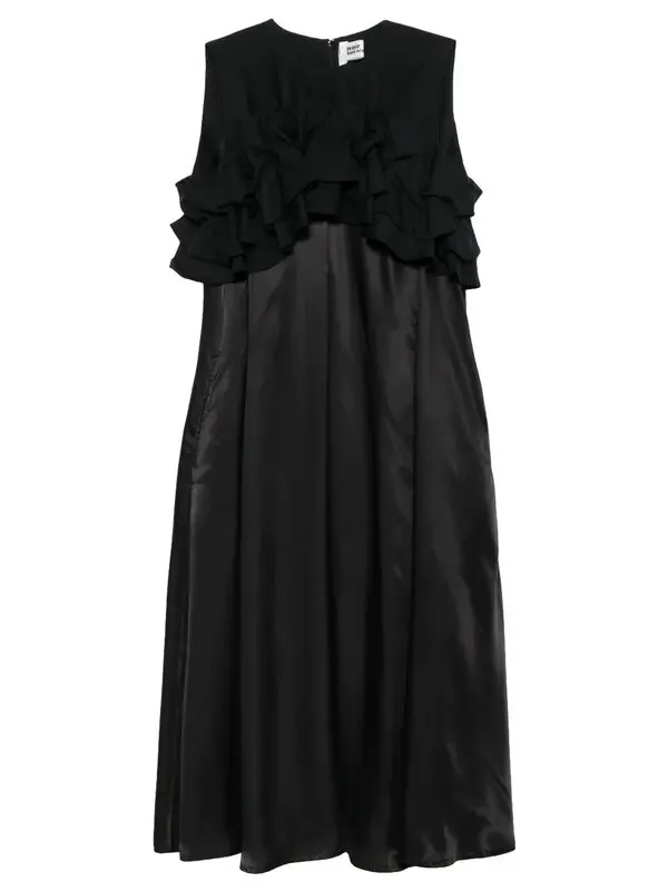 Noir Kei Ninomiya Ruffle-detail Midi Dress - Black