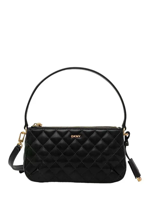 Dkny Quilted Leather Shoulder Bag - Black