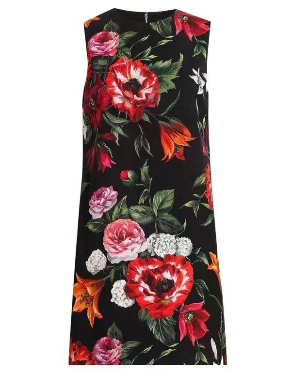 Dolce & Gabbana Floral-print Mini Dress - Black