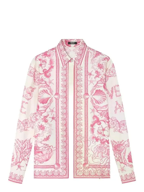 Versace Underwater Barocco Print Shirt - Pink