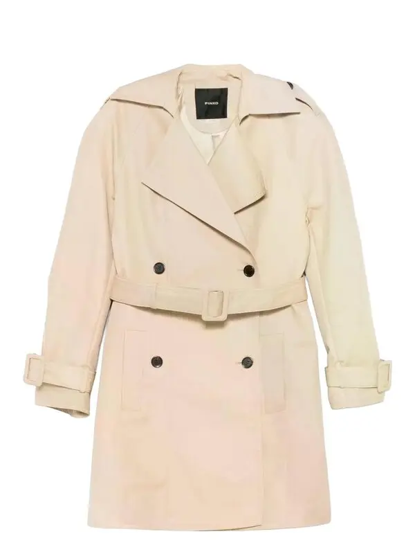 Pinko Double-breasted Trench Coat - Neutrals