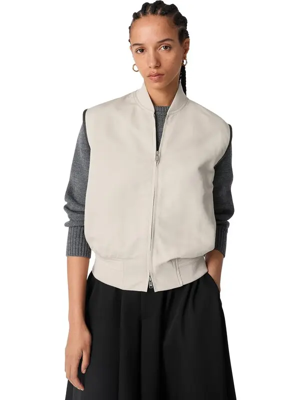 Bottega Veneta Silk And Cotton Twill Gilet - Grey Putty