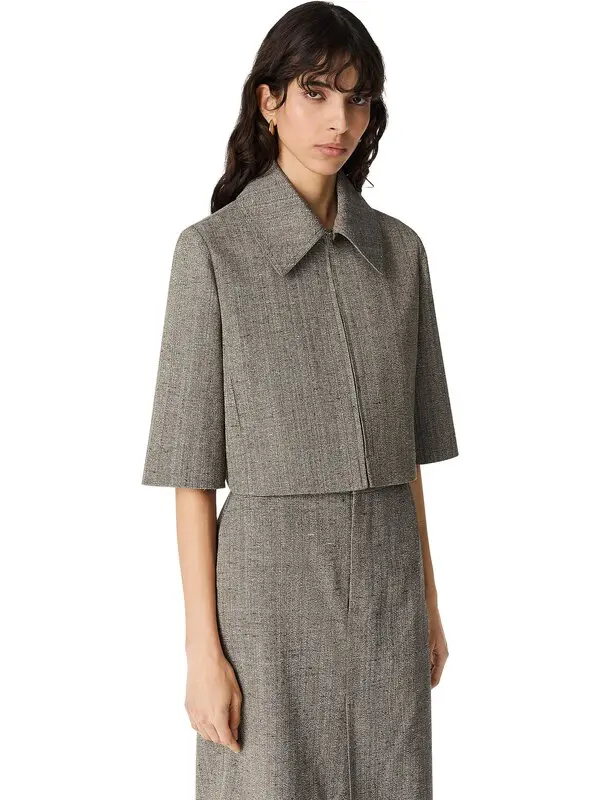 Bottega Veneta Viscose And Silk Knotted Jacket - Brown/white/blue