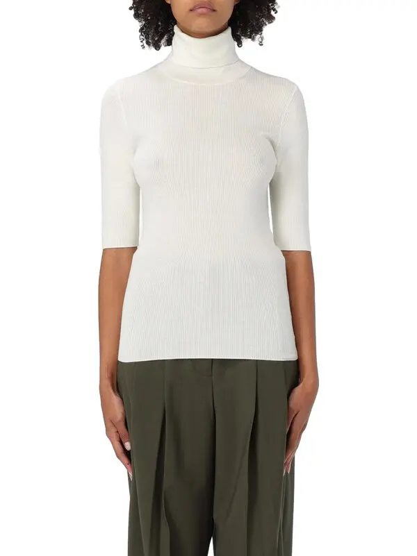 Theory Ribbed Turtleneck Sweater - Natural