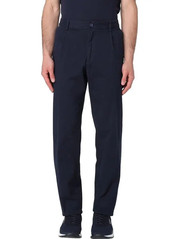 BOSS Flat Front Trousers - Blue