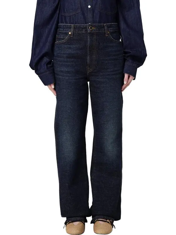 Khaite Straight Jeans In Cotton Denim - Blue
