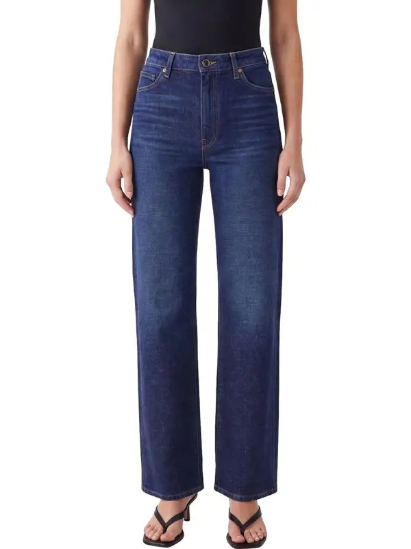 Khaite Danielle High-waisted Straight-leg Denim Jeans - Blue