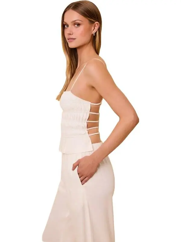 Solid & Striped Delta Linen Top - White
