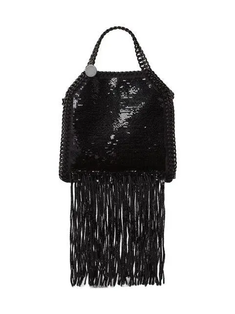 Stella McCartney Limited-edition Falabella Sequin Fringe Tiny Tote Bag - Black