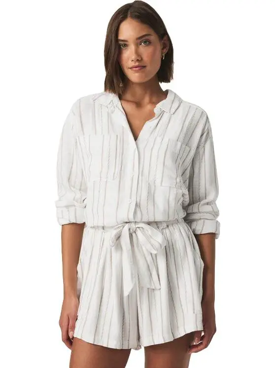 Splendid Gabrielle Stripe Button-down Shirt - White