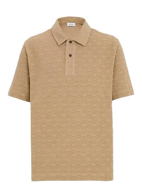 FERRAGAMO Monogram Polo Shirt - Natural
