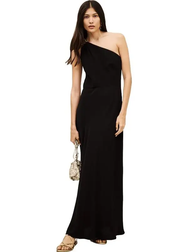 Ba&sh Finn Asymmetrical Long Dress - Black