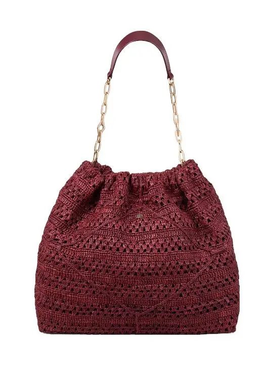 Ba&sh Raffia Tote Bag - Red