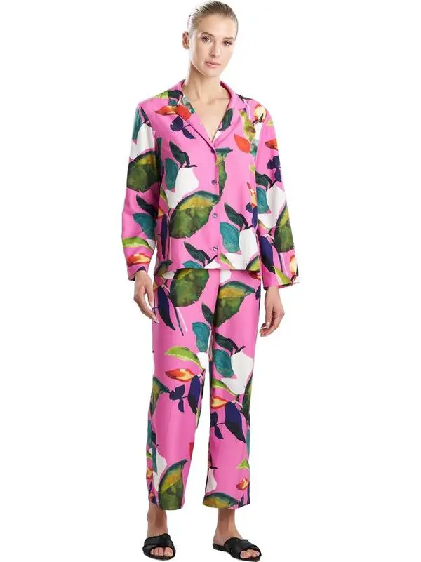 Natori Daido Notch Pajama Set - Pink / Purple