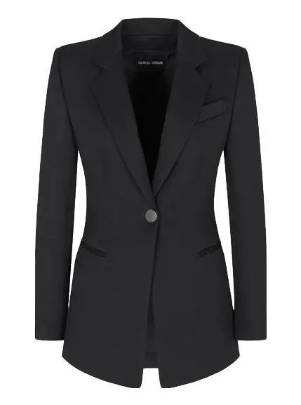 Giorgio Armani Technical Scuba Single-breasted Jacket - Black