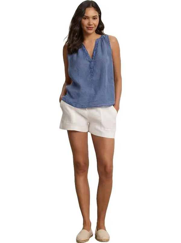 Velvet By Graham & Spencer Sutton Linen Short - White