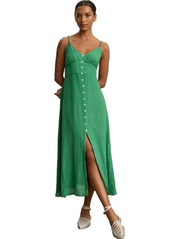 Velvet By Graham & Spencer Janet Linen Dress - Green