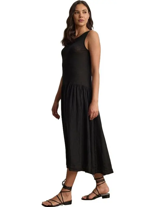 Velvet By Graham & Spencer Mable Linen Knit Midi Dress - Black