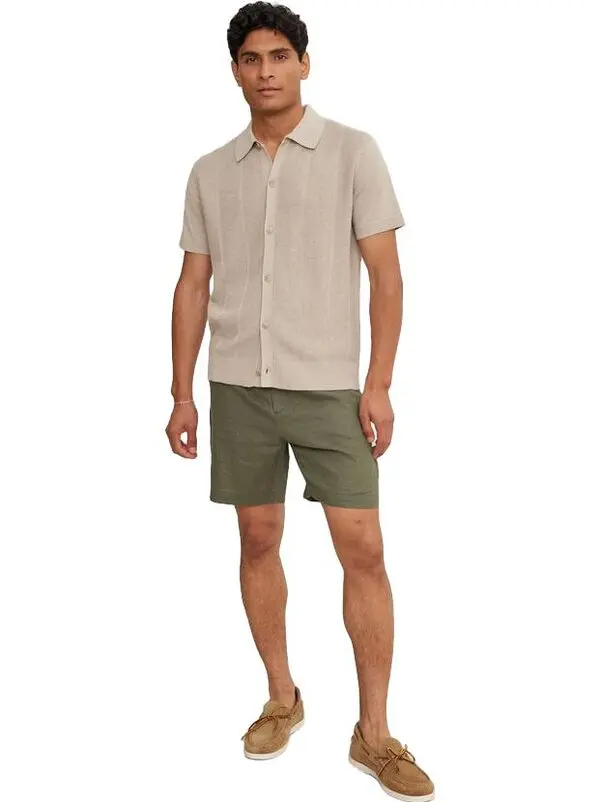 Velvet By Graham & Spencer Eamon Linen Short - Olive