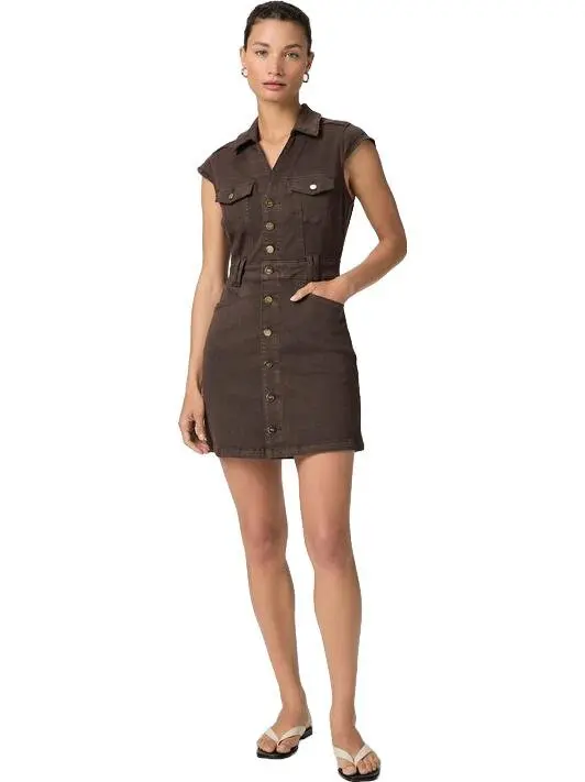 Paige Jaxsyn Mini Shirt Dress - Brown