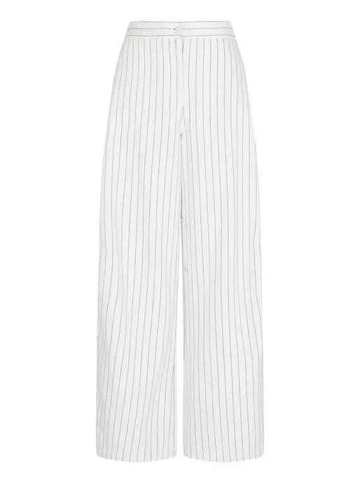 Emporio Armani Garment-dyed Bull Trousers - Stripe