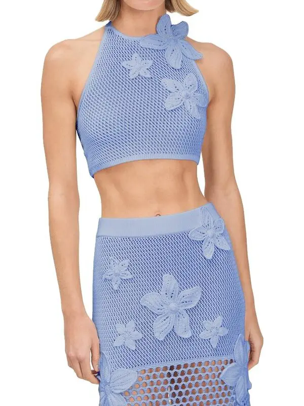 Devon Windsor Rammy Crochet Top - Blue