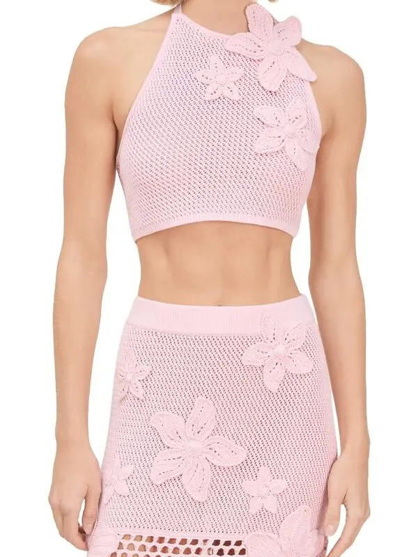 Devon Windsor Rammy Crochet Top - Pink