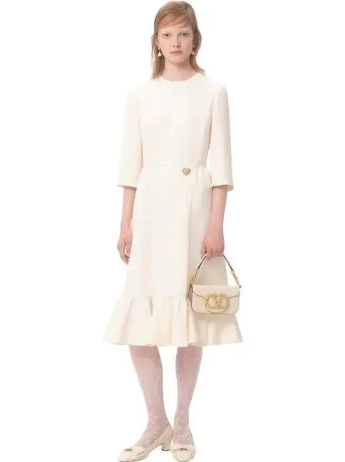 Valentino Garavani Crepe Couture Midi Dress - Neutral