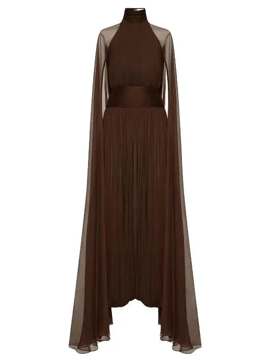 Oscar De La Renta Butterfly-detailed Chiffon Caftan - Gold