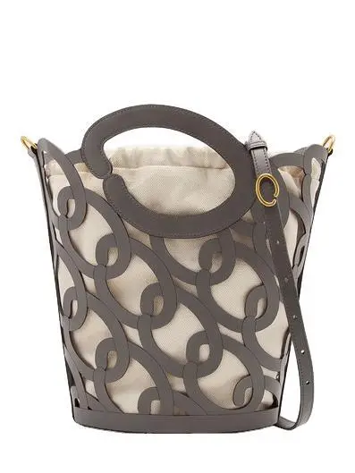 Oscar De La Renta Chain-link Leather Tote - Natural