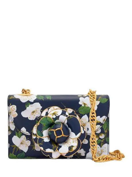 Oscar De La Renta Cherry Blossom Printed Tro Bag - Red