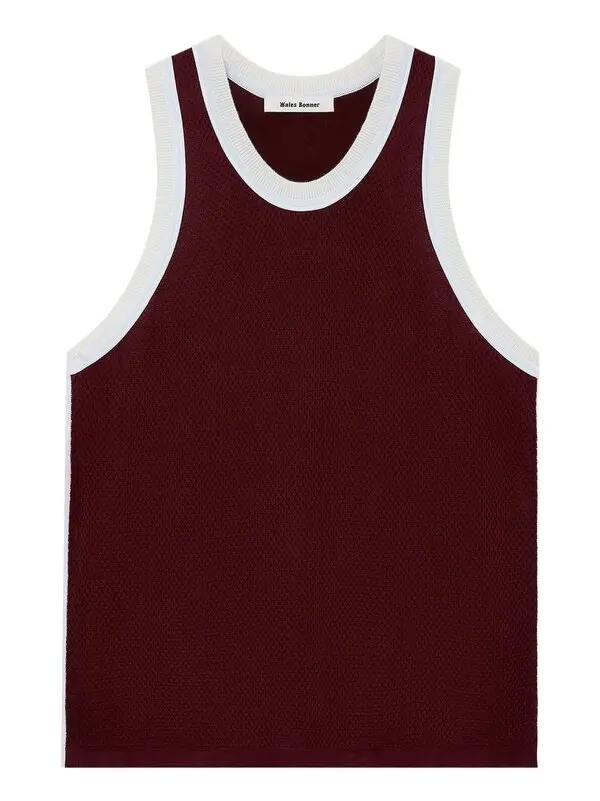 WALES BONNER Rio Tank Top 'bordeaux - Red