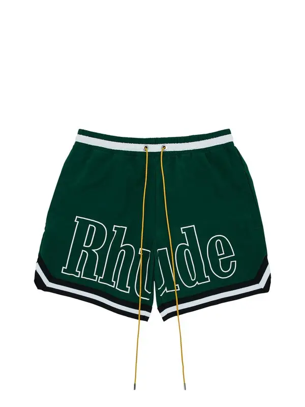 Rhude Logo Basketball Short - Green