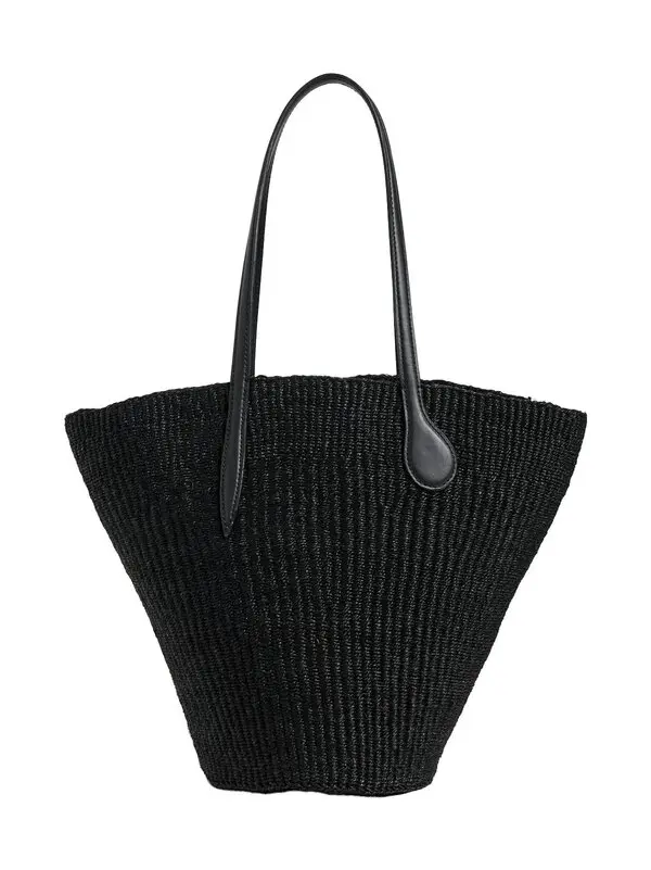 LIFFNER Straw Basket Tote - Black