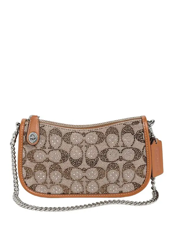 COACH Crystals Signature Jacquard Swinger 20 Bag - Burnished Amber