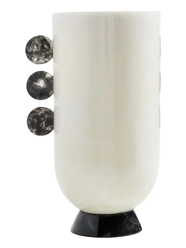 Jonathan Adler Mustique Disc Urn Vase - Black/white