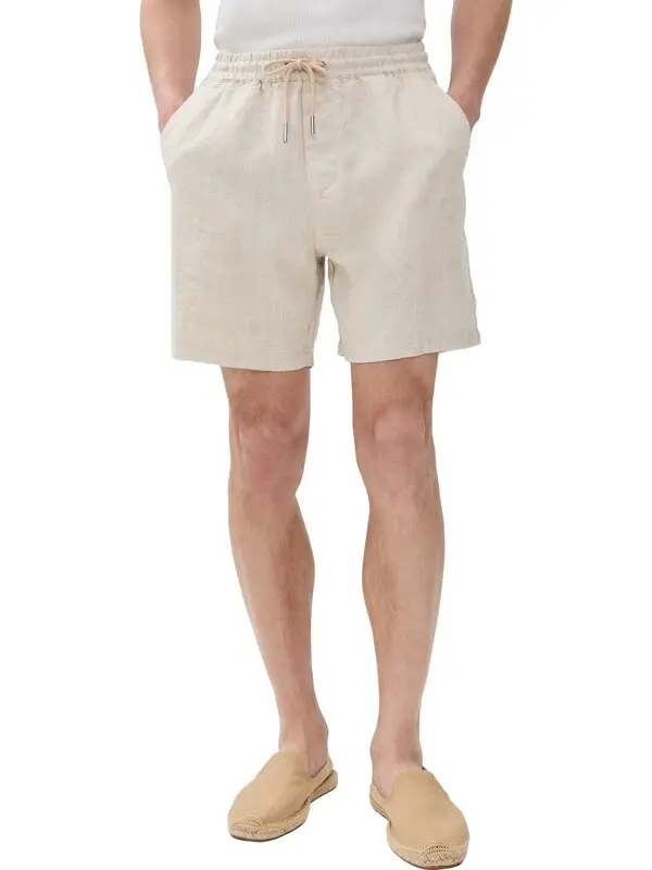 Nn07 Gregor Drawstring Linen Shorts - Oat