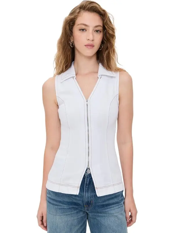 ALIGNE Whim Denim Top - White